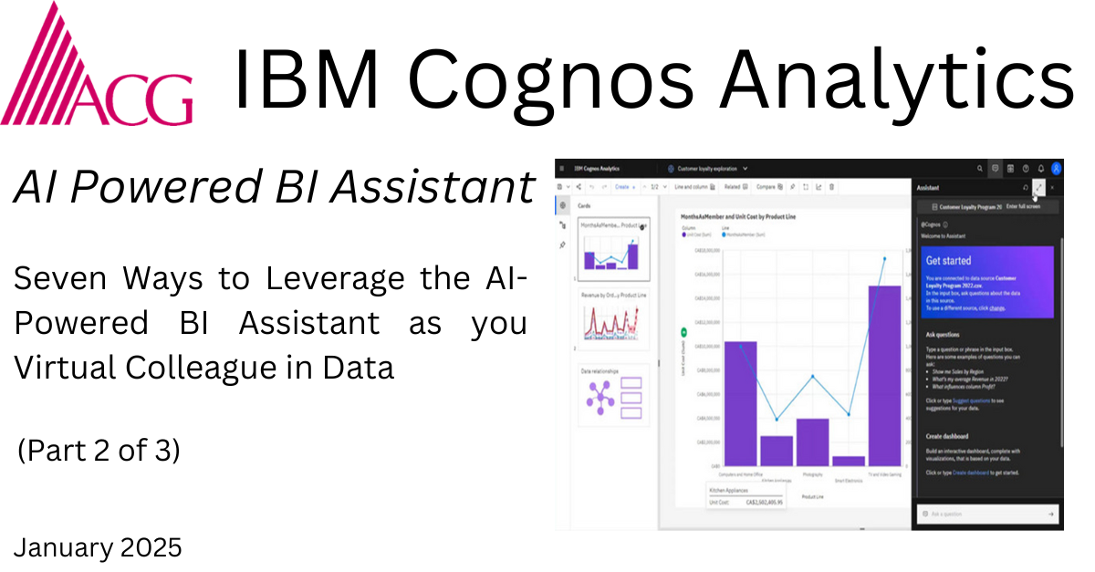 Seven Ways to Co-Work with the IBM Cognos Analytics BI Assistant (Part 2)